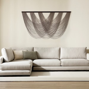 Boho Chic Handwoven Wall Hanging | Mink Color Modern Fiber Art Decor ...