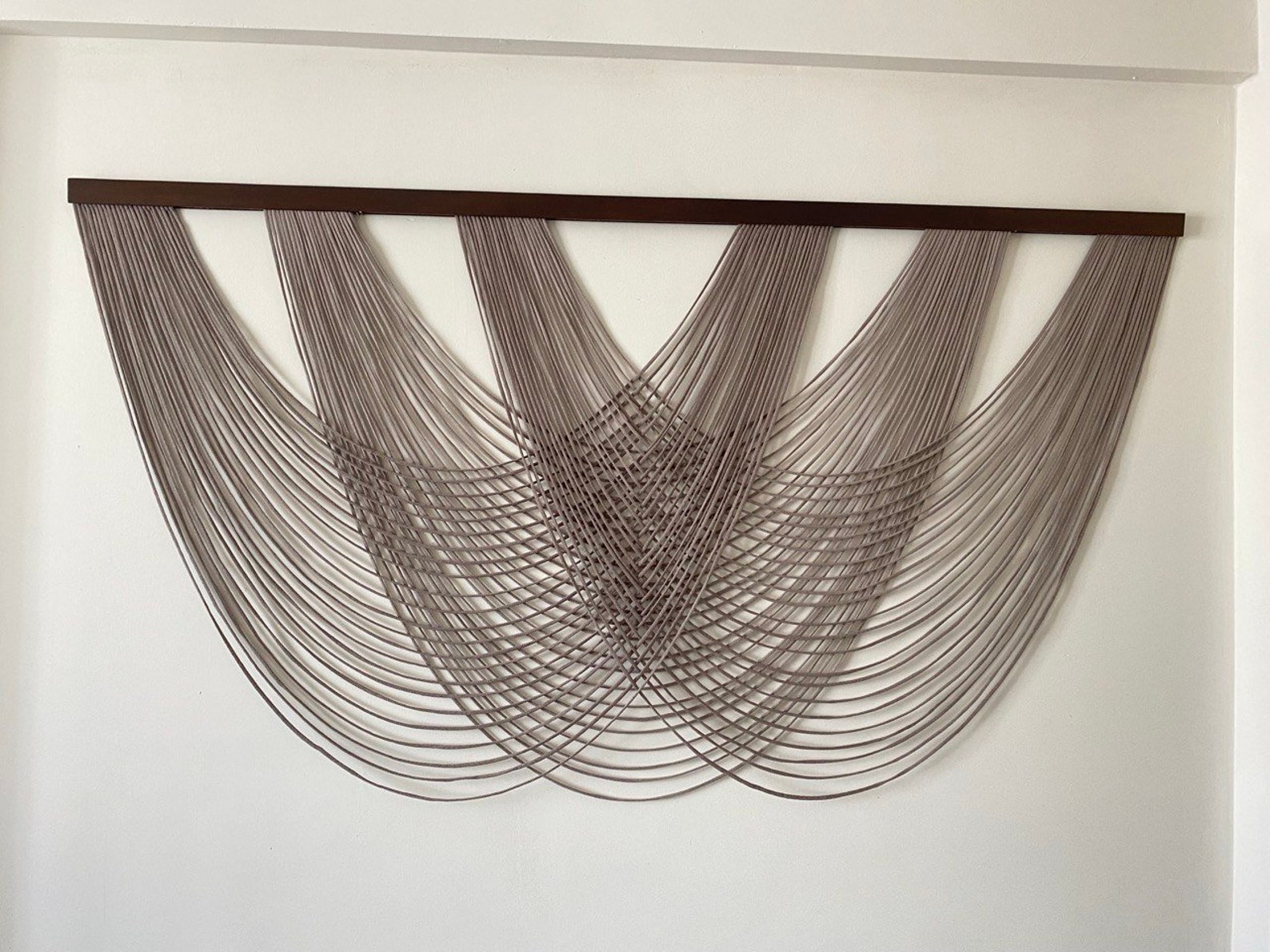 Boho Chic Handwoven Wall Hanging | Mink Color Modern Fiber Art Decor ...