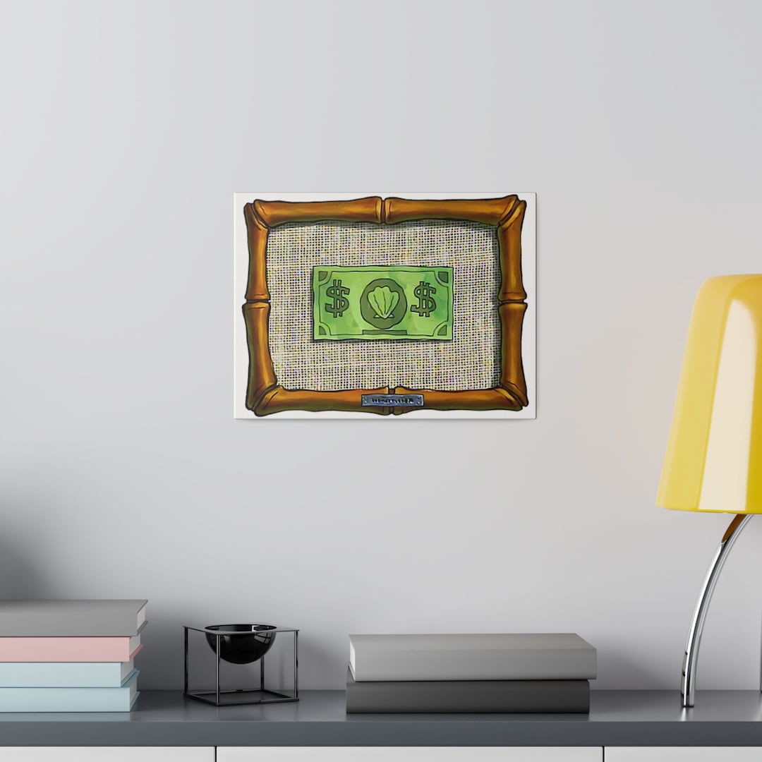 Mr Krab's First Dollar Canvas 12 X 9 Spongebob Wall Canvas - Etsy