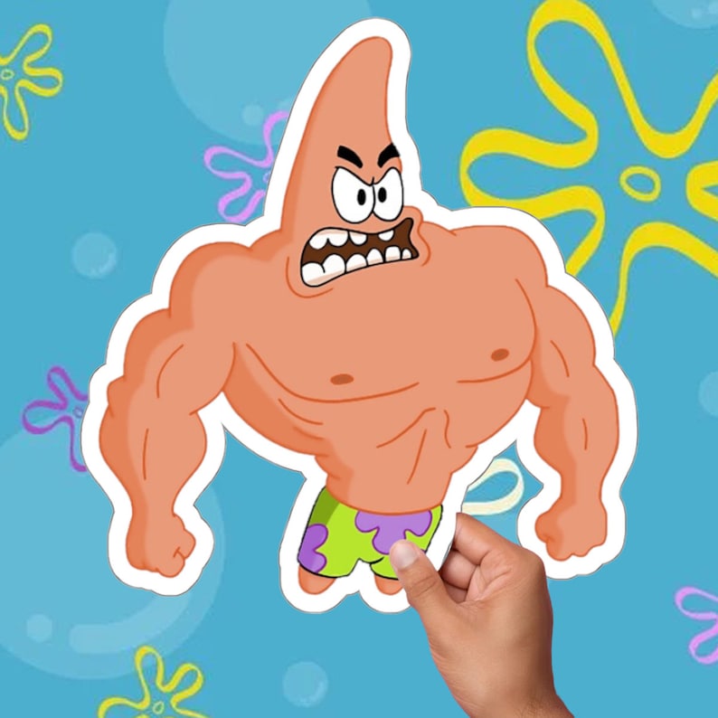 3 Buff Spongebob & Patrick Sticker Pack fry Cook Games Spongebob ...