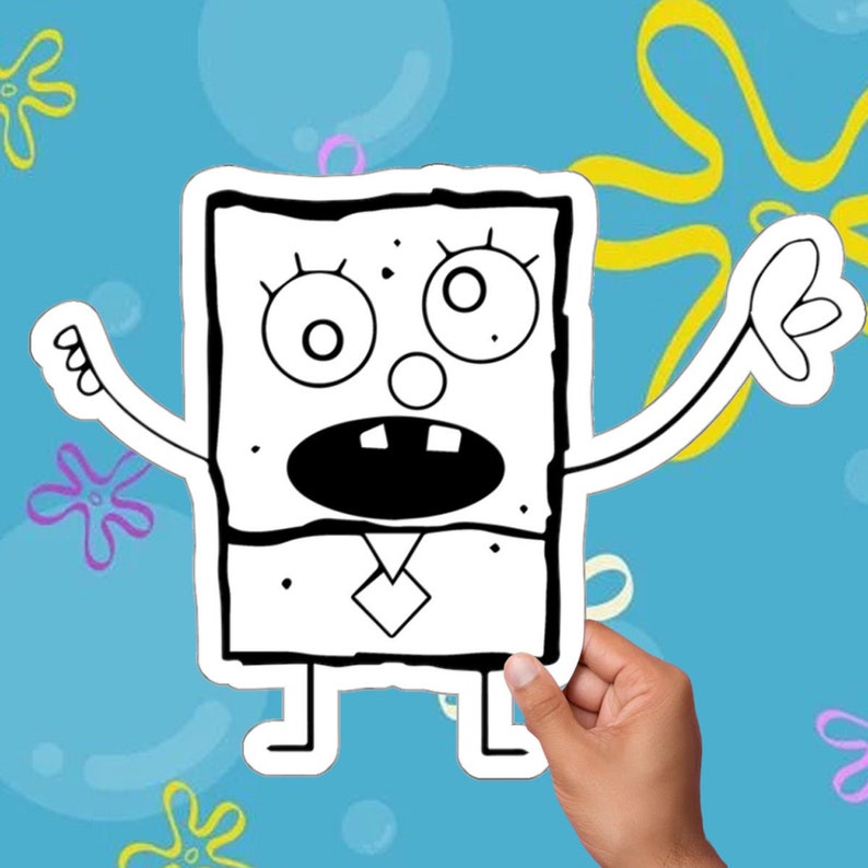 3 Doodlebob Sticker Spongebob Sticker for Laptops, Phone Case, Water ...