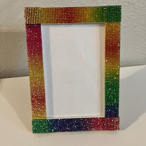 Rainbow Bedazzled Picture Frames - Etsy