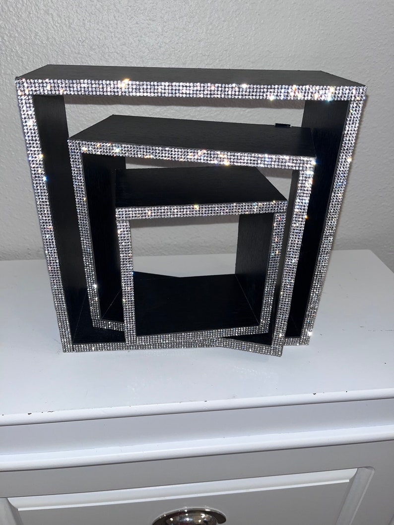 Black Diamond Floating Shelves Set - Etsy