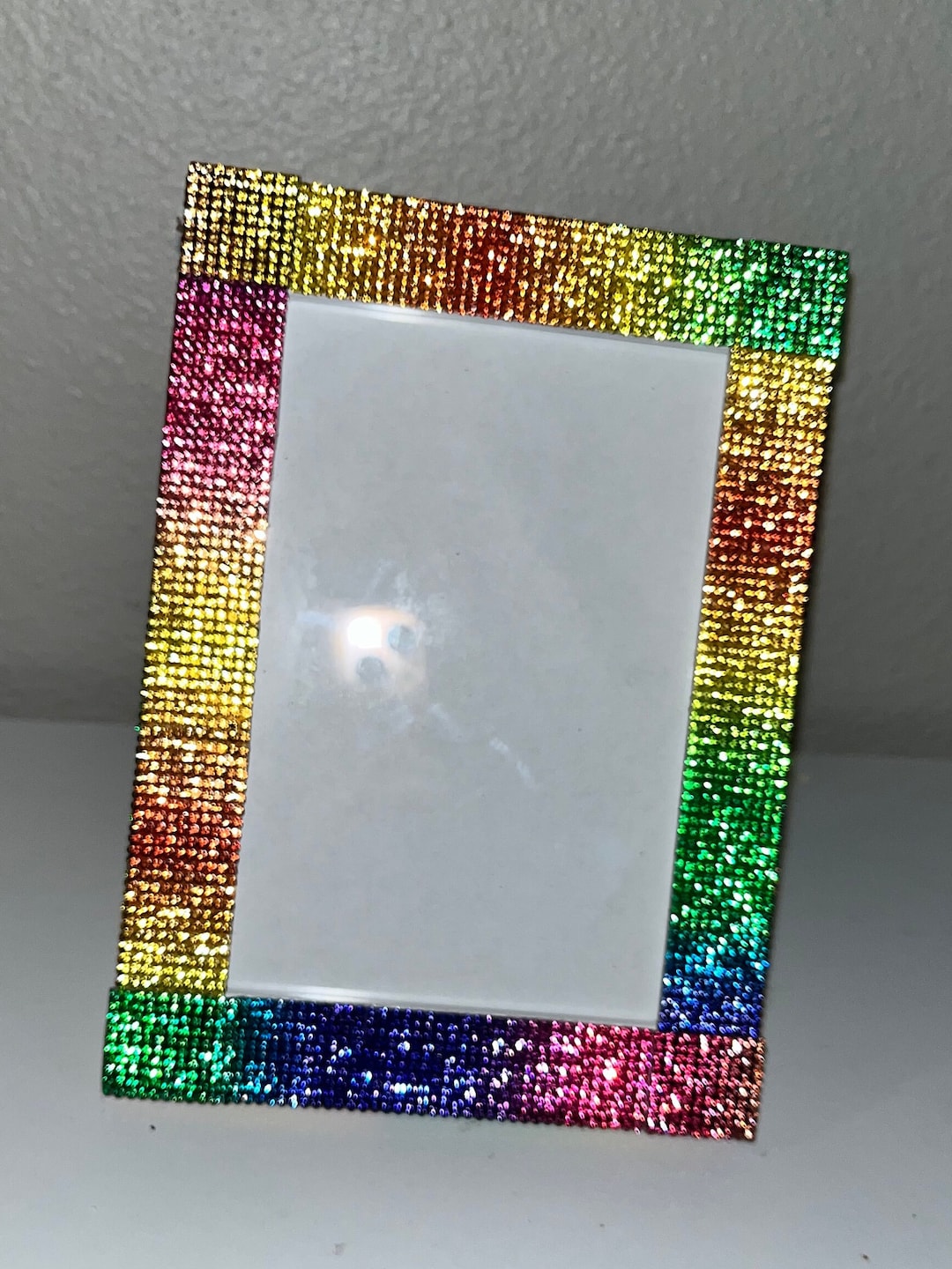 Rainbow Bedazzled Picture Frames - Etsy