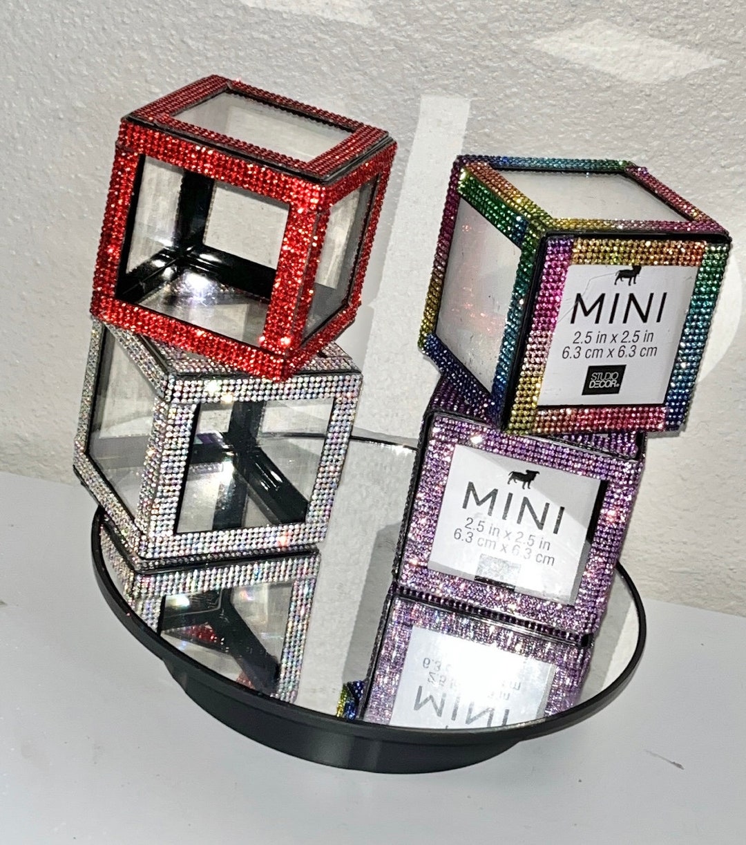 Bedazzled Mini Display/photo Cubes - Etsy