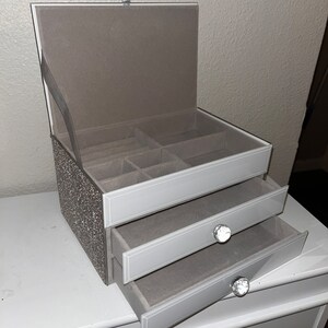 White Diamond Glass Jewelry Box - Etsy