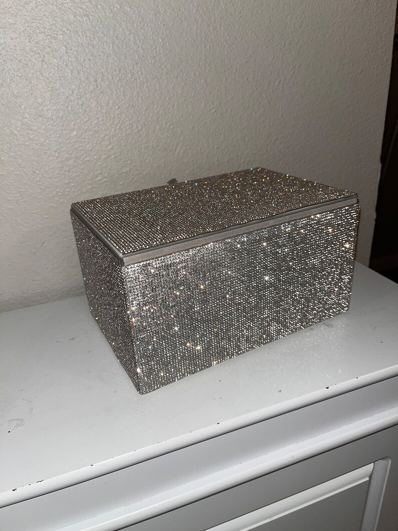 White Diamond Glass Jewelry Box - Etsy