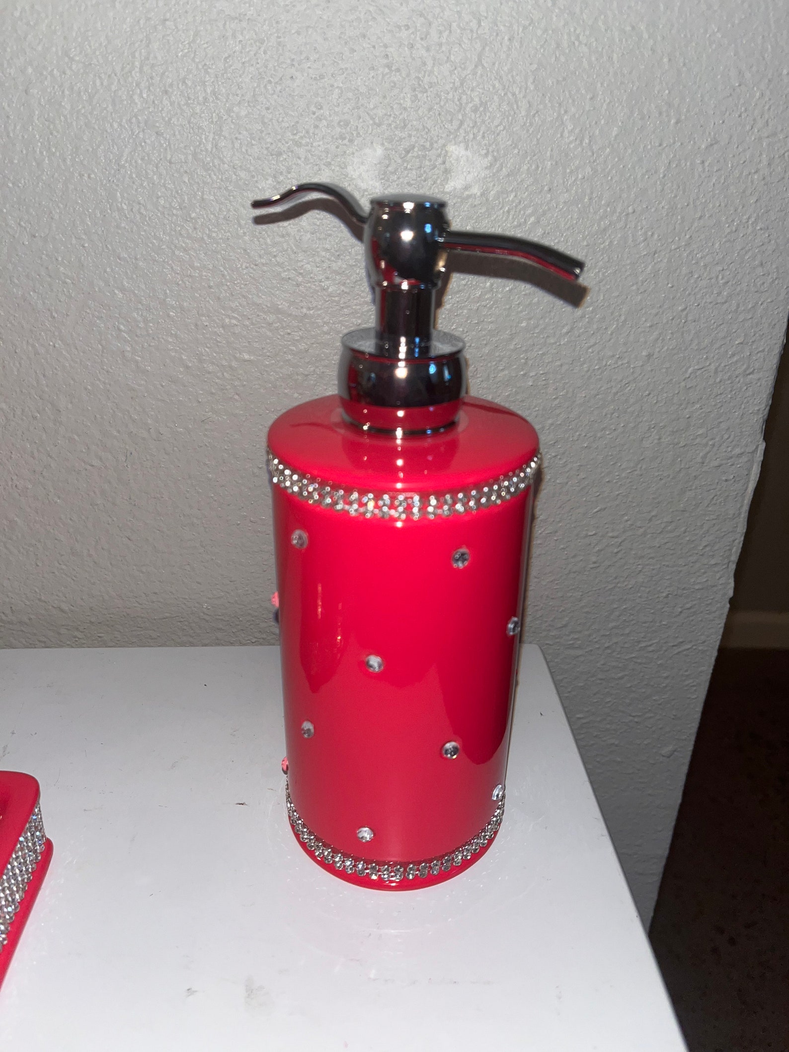 Hot Pink Diamond Bath Accessories - Etsy