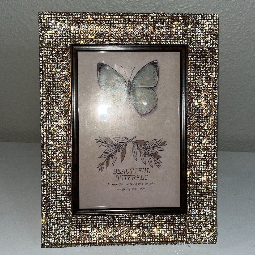 Gold Yellow Mix Rhinestone & Crystals Picture Frame - Etsy