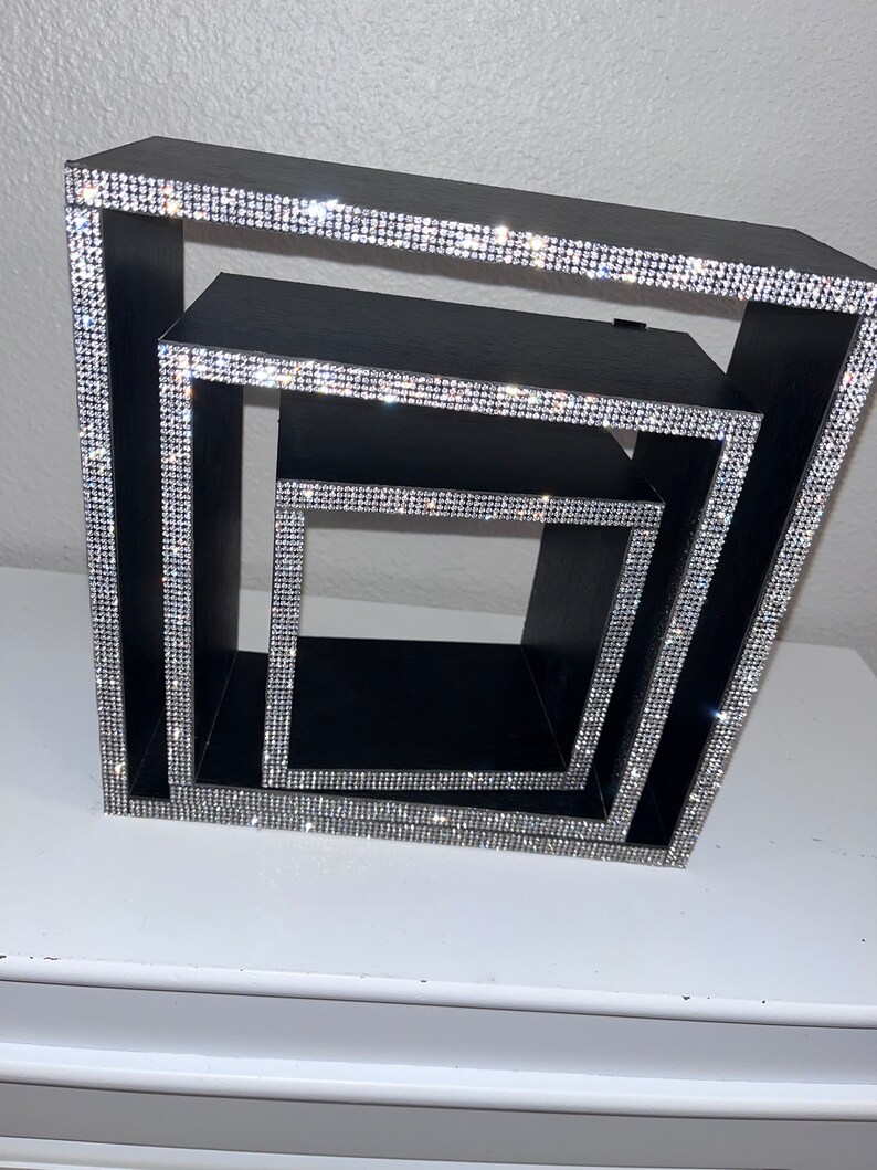 Black Diamond Floating Shelves Set - Etsy