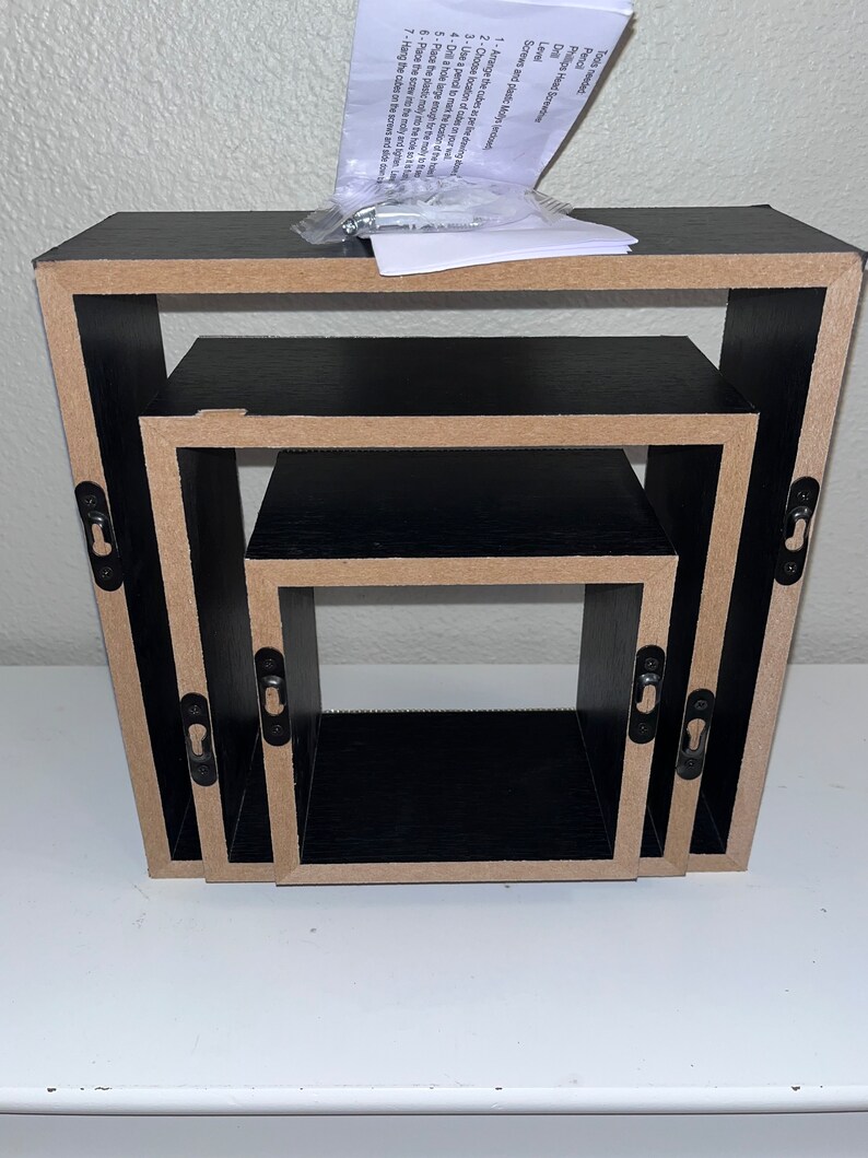 Black Diamond Floating Shelves Set - Etsy