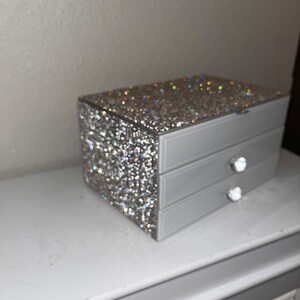 White Diamond Glass Jewelry Box - Etsy