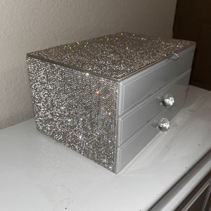 White Diamond Glass Jewelry Box - Etsy