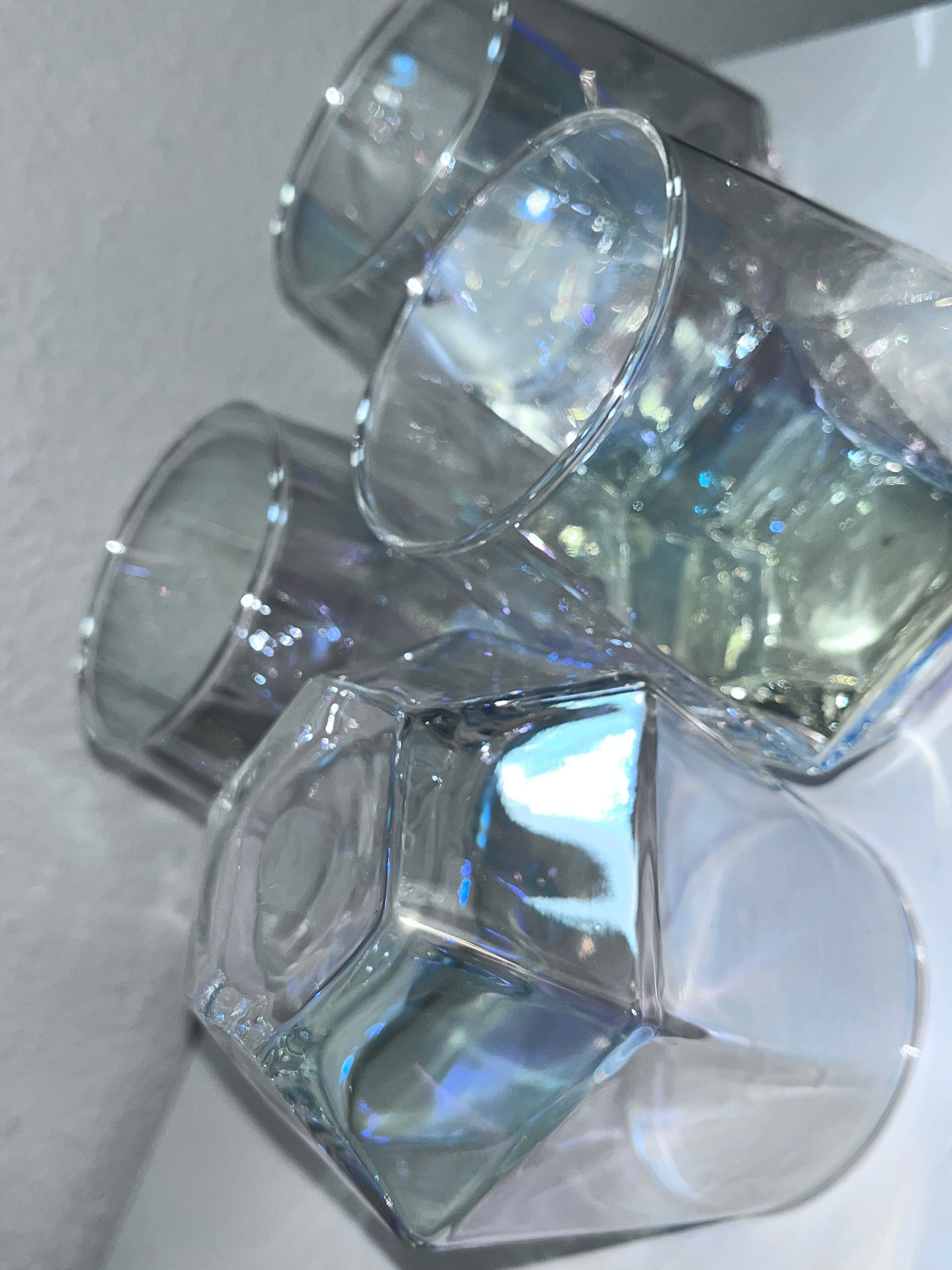Iridescent Diamond Shape, Glass Cups - Etsy