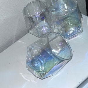 Iridescent Diamond Shape, Glass Cups - Etsy