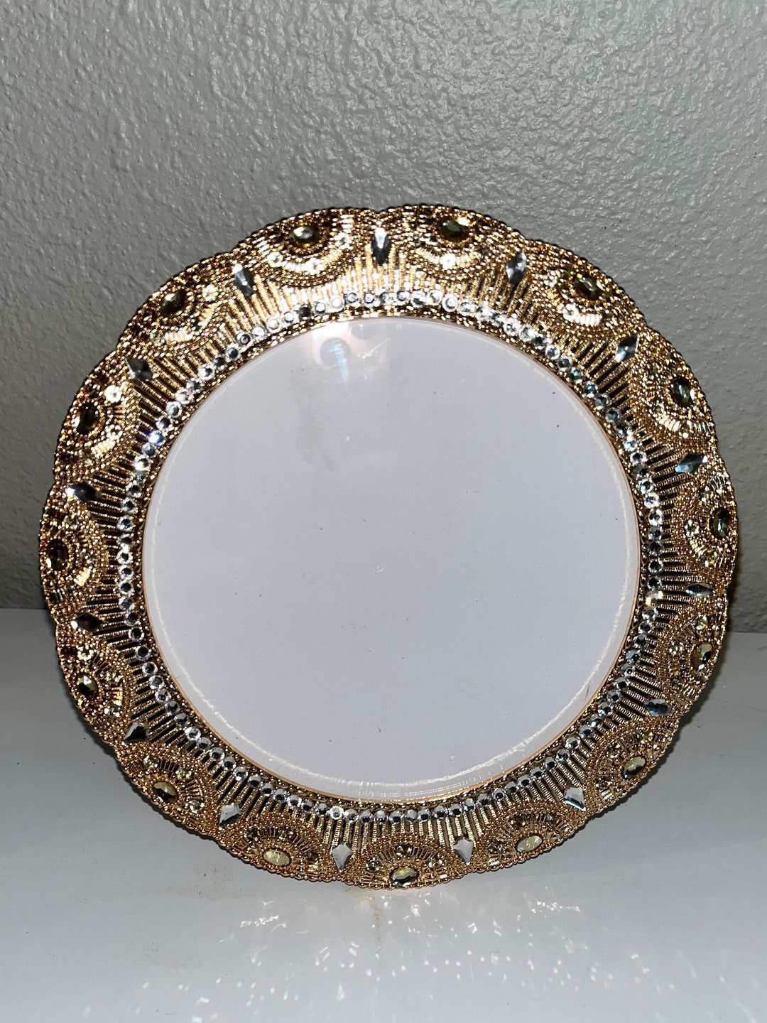 Bedazzled Circular Victorian Gold Frame - Etsy