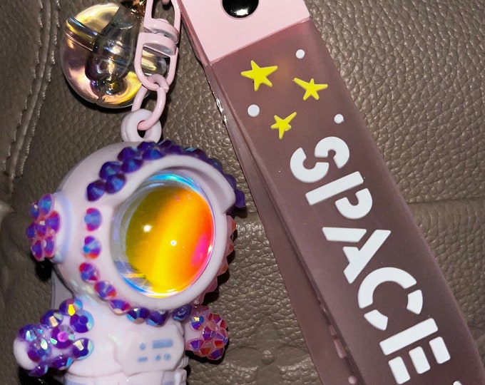 Flashlight Astronaut Bedazzled Keychain - Etsy