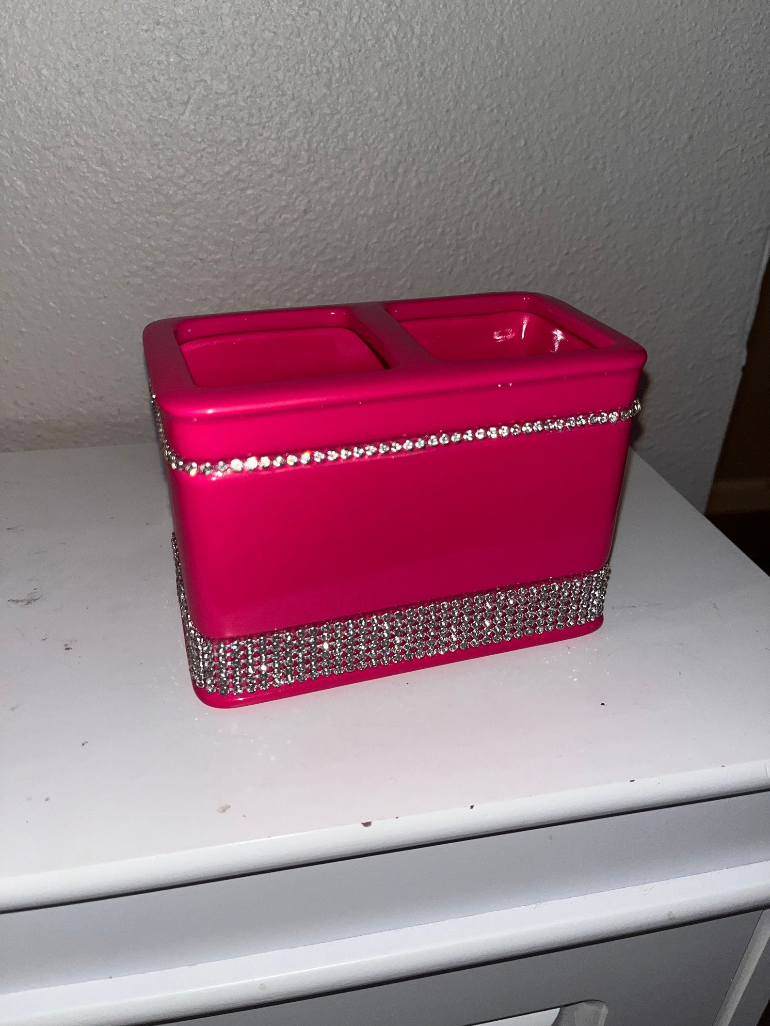 Hot Pink Diamond Bath Accessories - Etsy