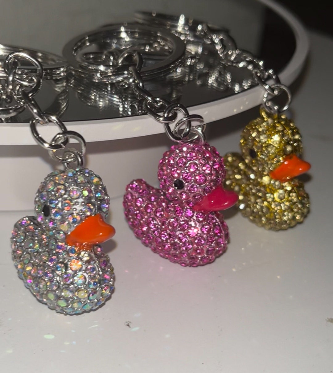 Diamond Duck Keychains - Etsy