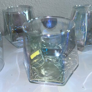 Iridescent Diamond Shape, Glass Cups - Etsy