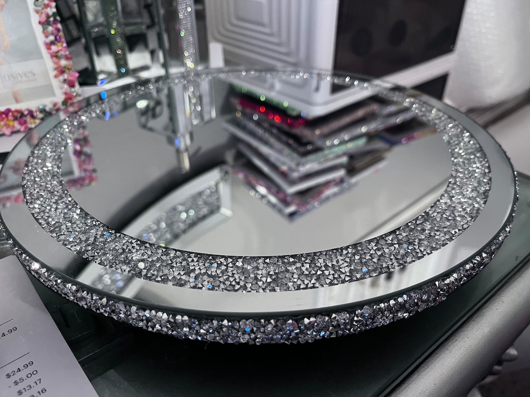 Spinning Mirror W/ Diamond Trim Display Tray - Etsy