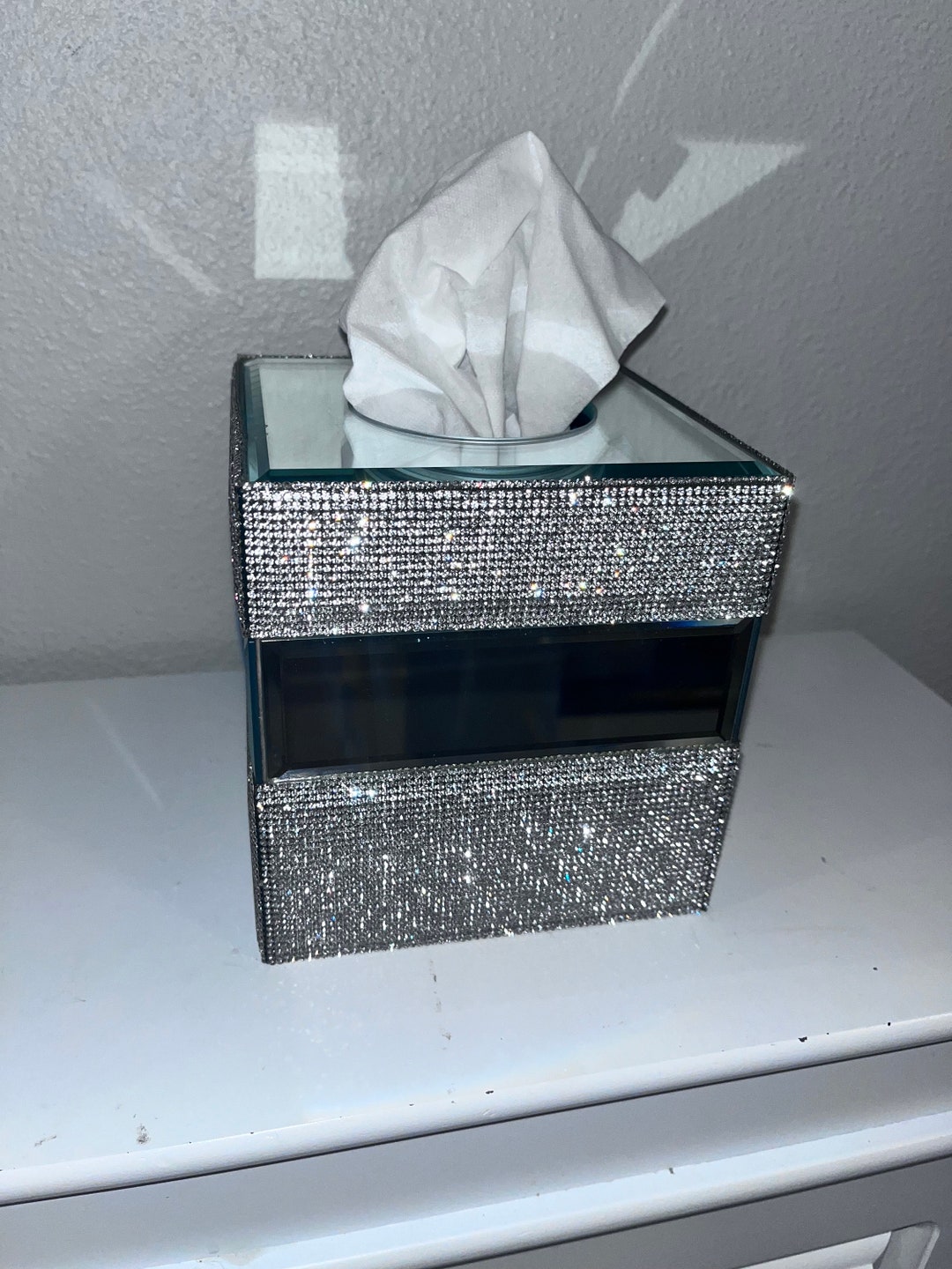 Diamond/mirror Tissue Box - Etsy