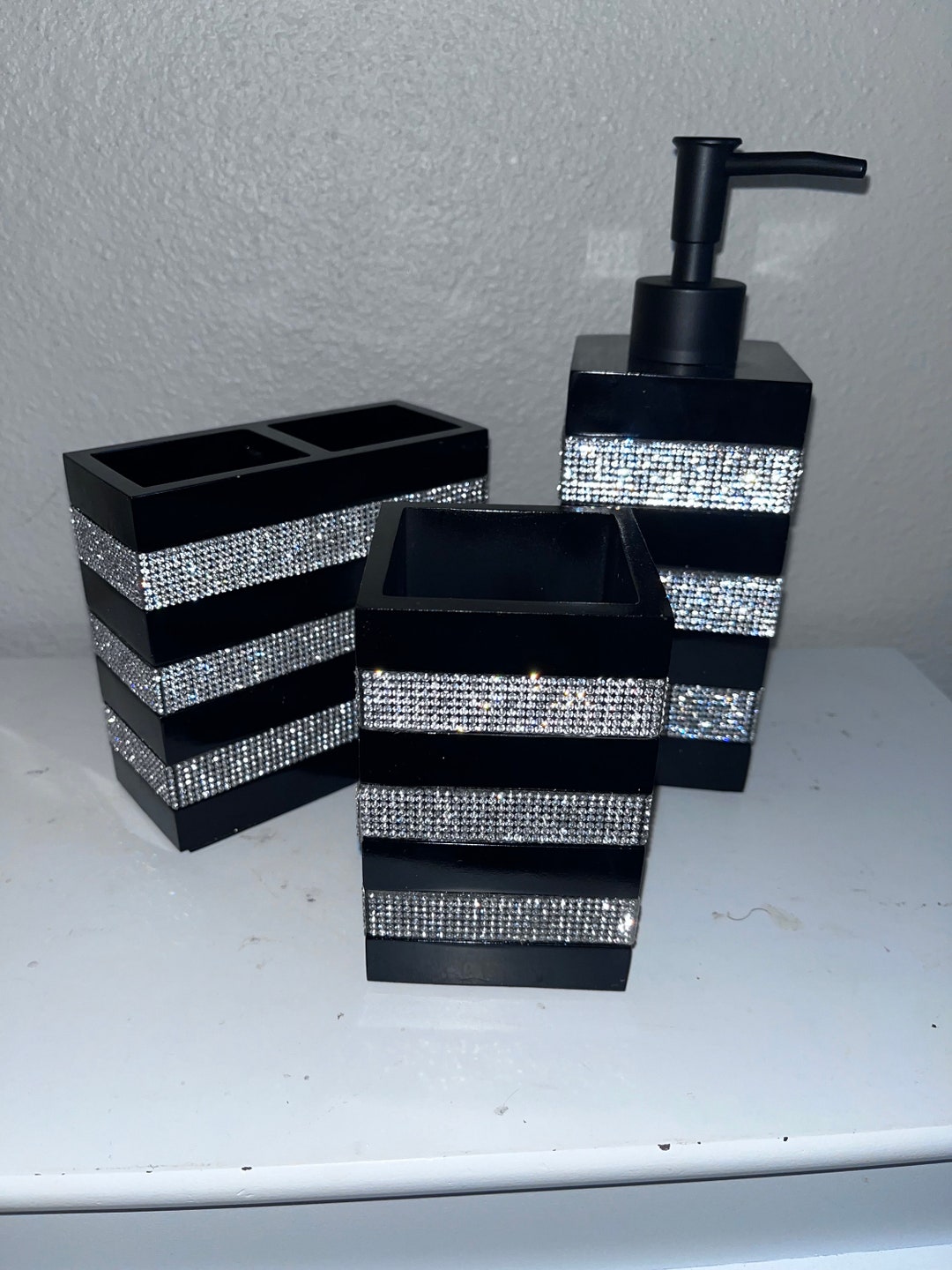 Black Diamond Bath Accessories - Etsy