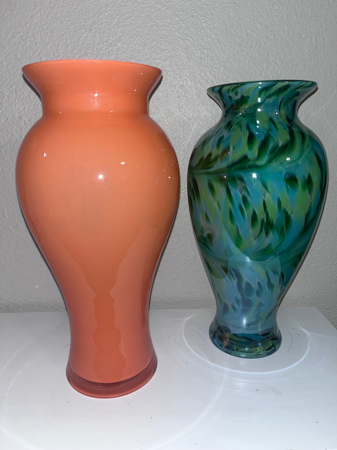 Large Resin Colored Glass Vases - Etsy