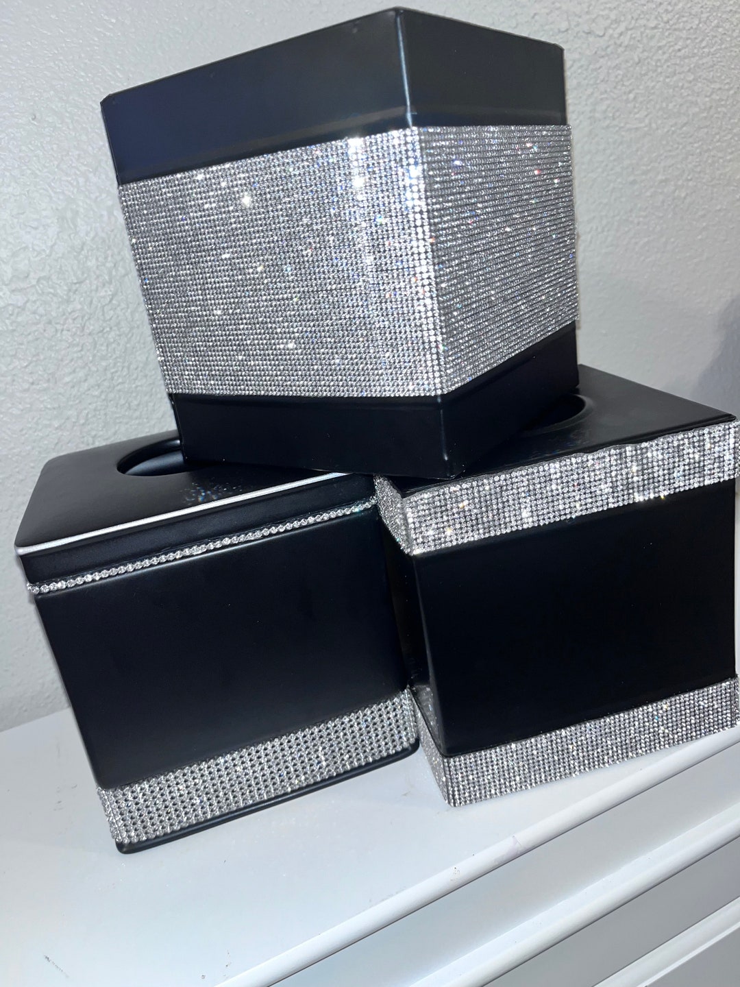 Black Diamond Tissue Box Covers - Etsy