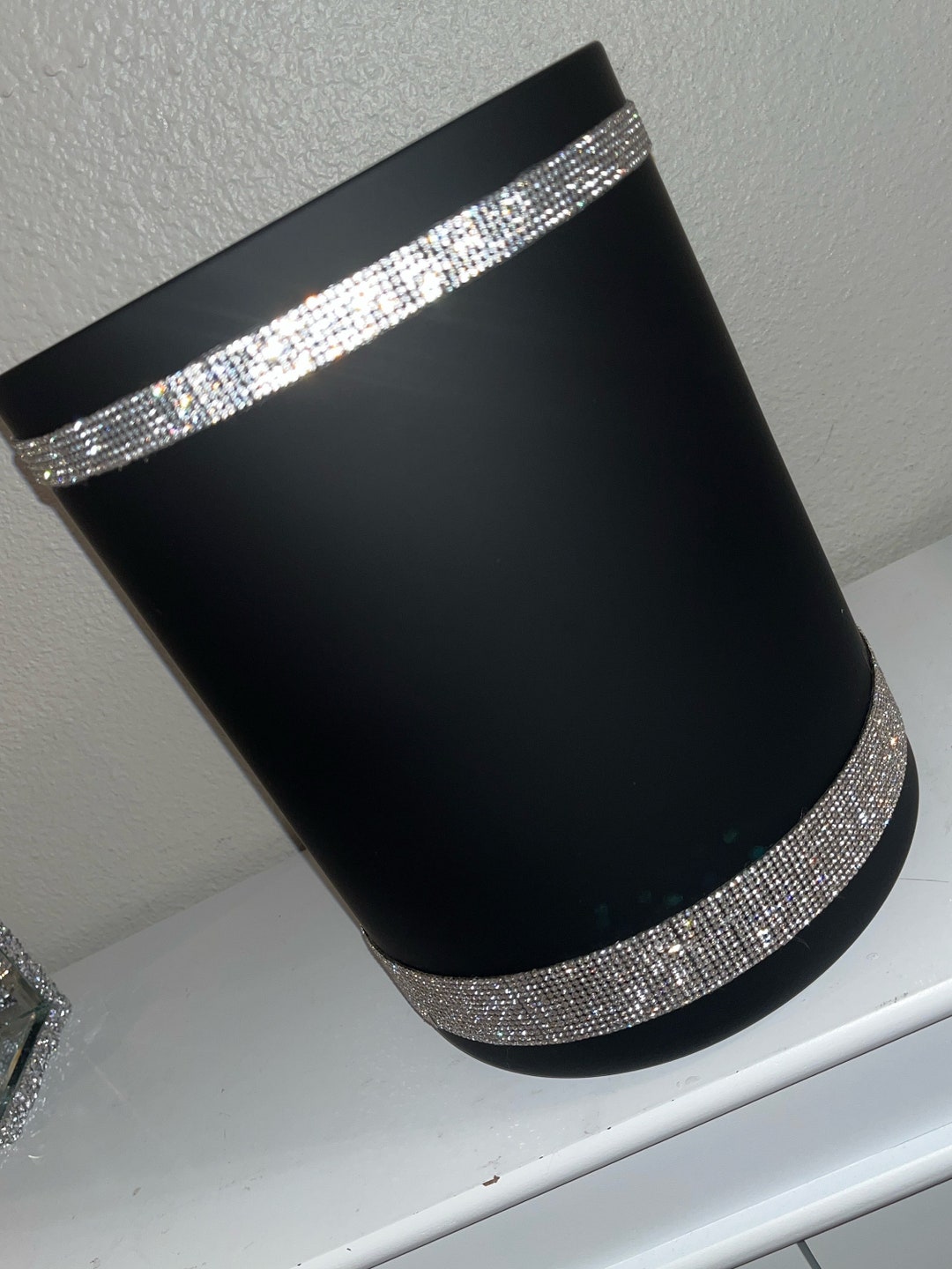 Black Diamond Ceramic Trash Can - Etsy