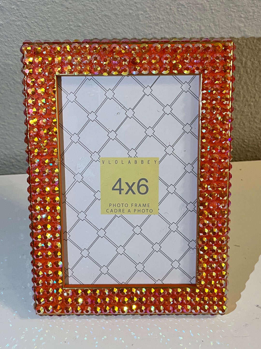 Peach Ab Jelly Rhinestone Picture Frame - Etsy