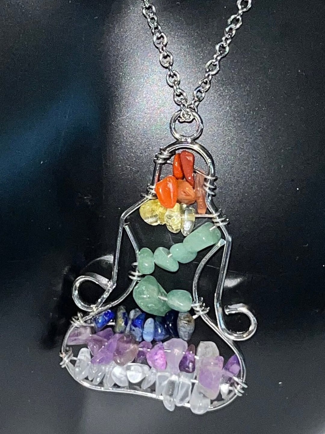 Meditation Shape 7 Chakra Healing Necklace - Etsy