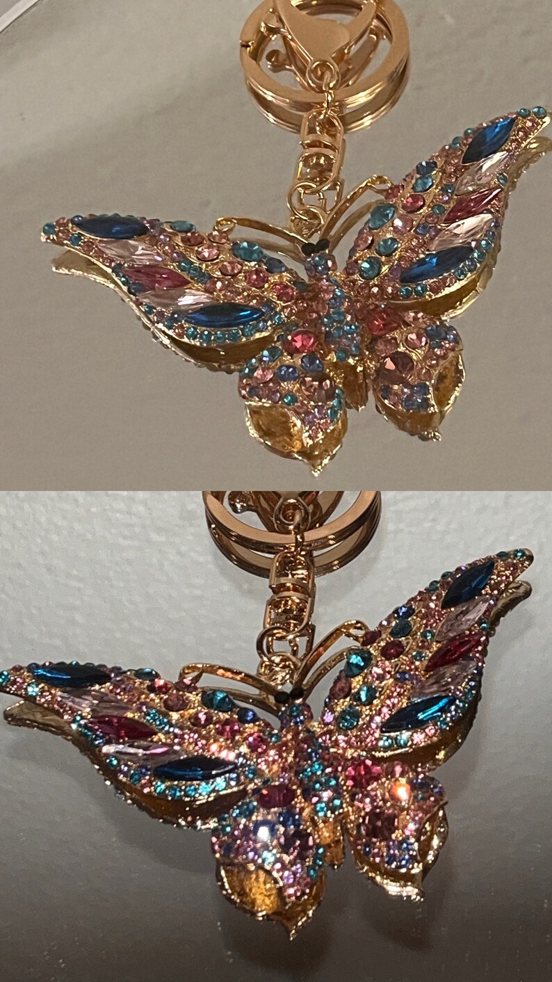 Butterfly Bling Large Keychains - Etsy