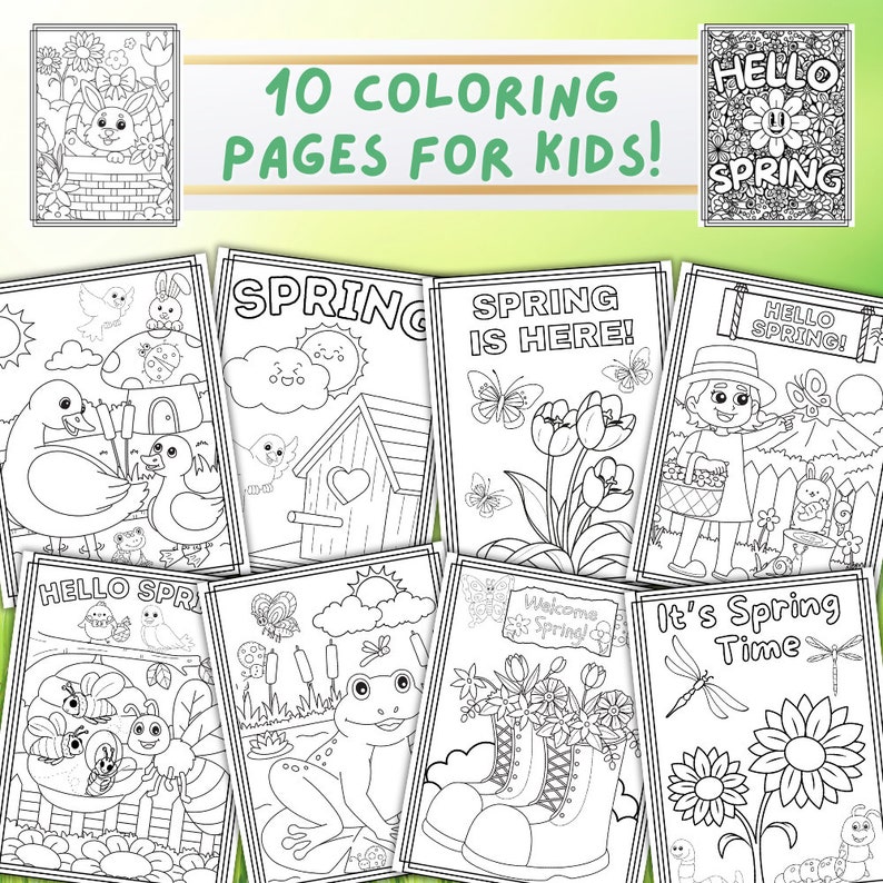 Kids Spring Coloring Pages, Spring Coloring Pages, Printable Spring ...