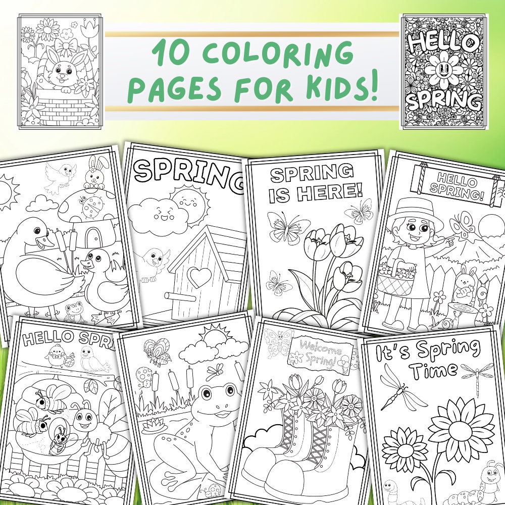 Kids Spring Coloring Pages, Spring Coloring Pages, Printable Spring ...