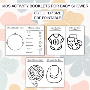 Kids Baby Shower Activity Book, Baby Shower Activities, Baby Shower ...