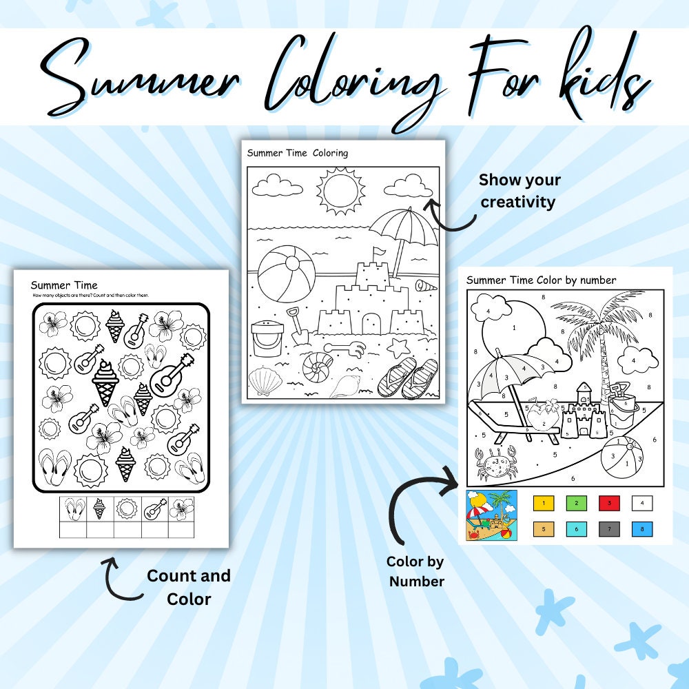 Summer Coloring Pages, Kids Summer Coloring Pages, Printable Summer ...