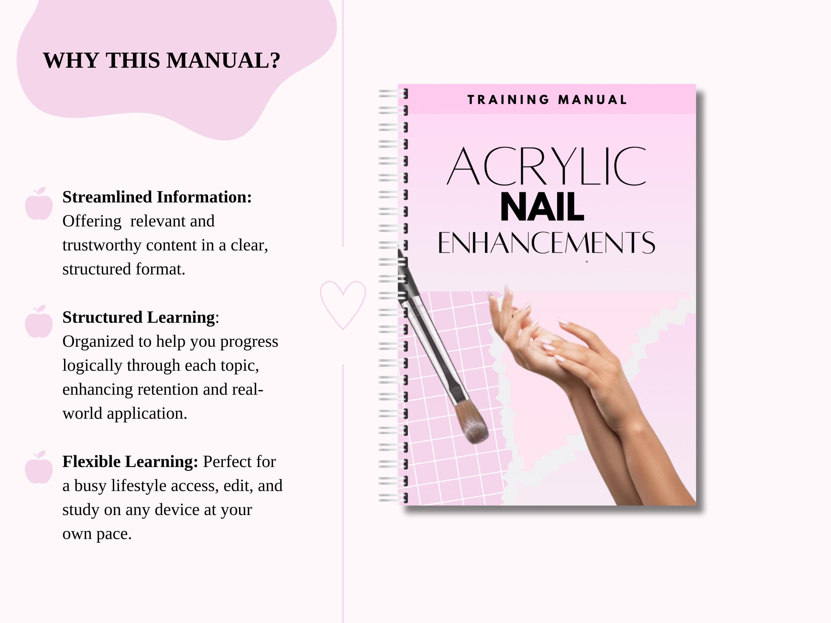 Acrylic Nails Training Manual, Step by Step Editable Guide, Nail Tech ...