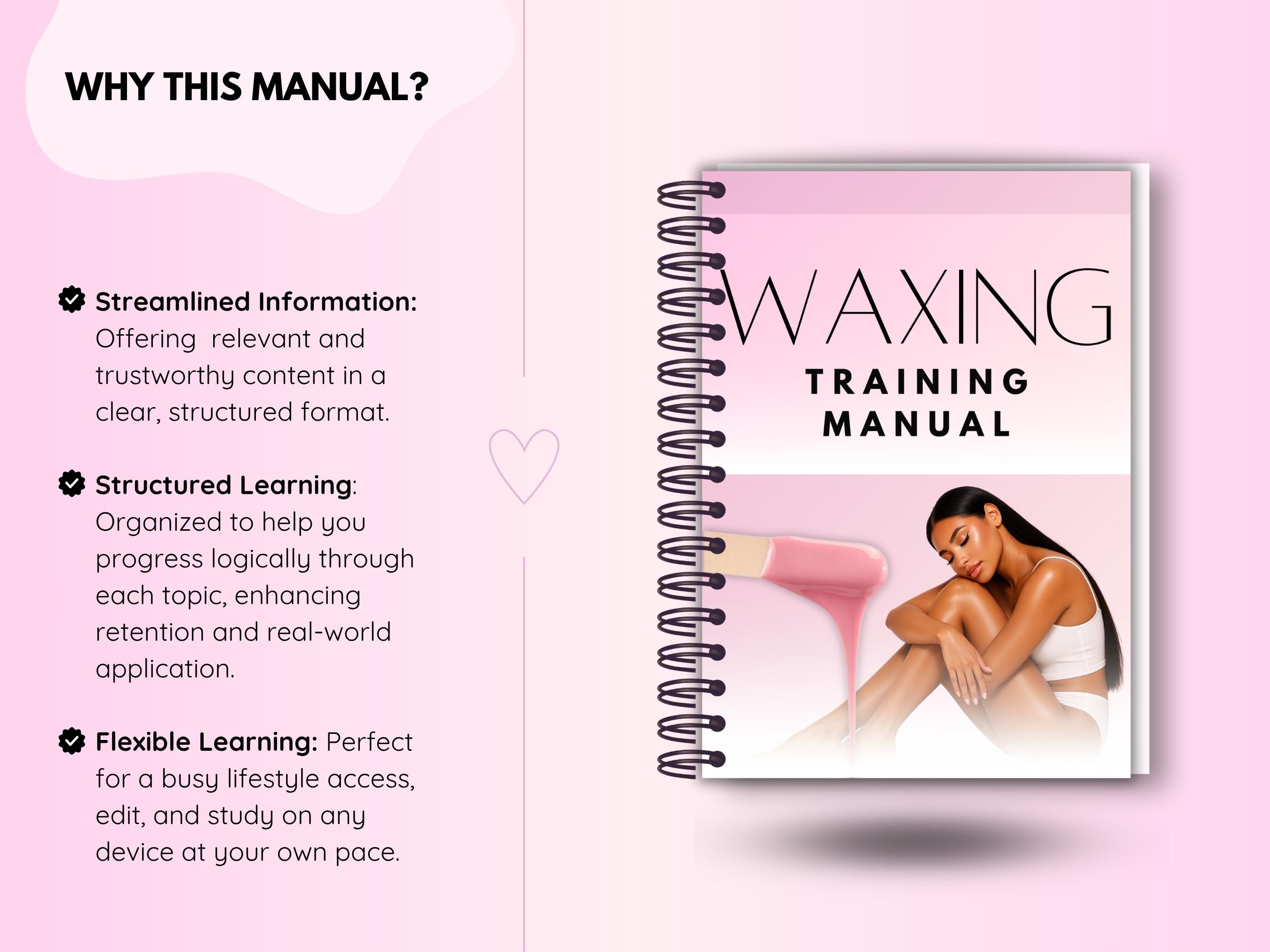 Waxing Training Manual, Step by Step Editable Guide, Skin Care ...