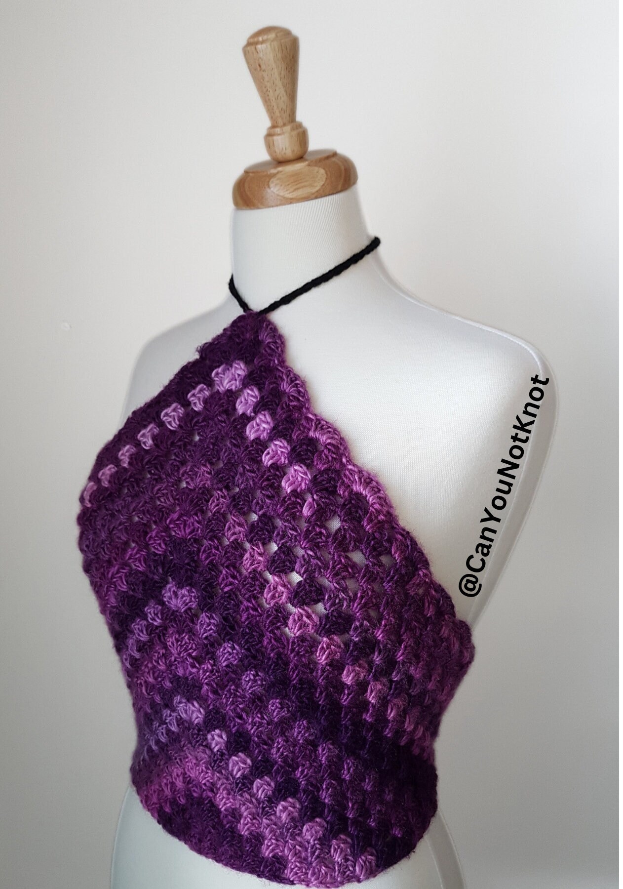 Crochet PDF PATTERN for Backless Triangle Halter Top in English for ...