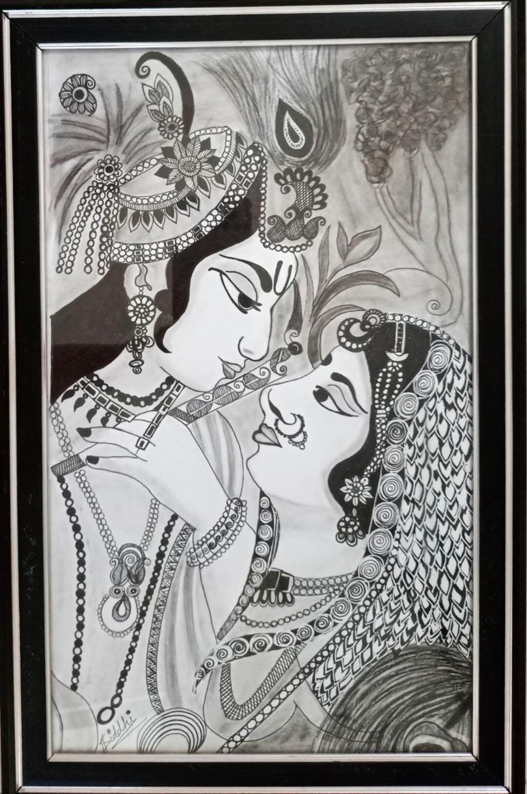 Glass Paintings Of Radha Krishna Outline