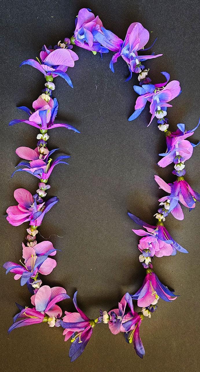 Hawaiian Flower Lei Fabric, Flower Lei, Graduation Lei, Wedding Lei ...