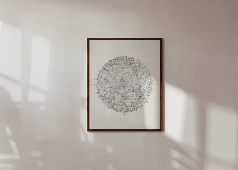 1912 Moon Map Art Print: Vintage Astronomy Poster - Etsy