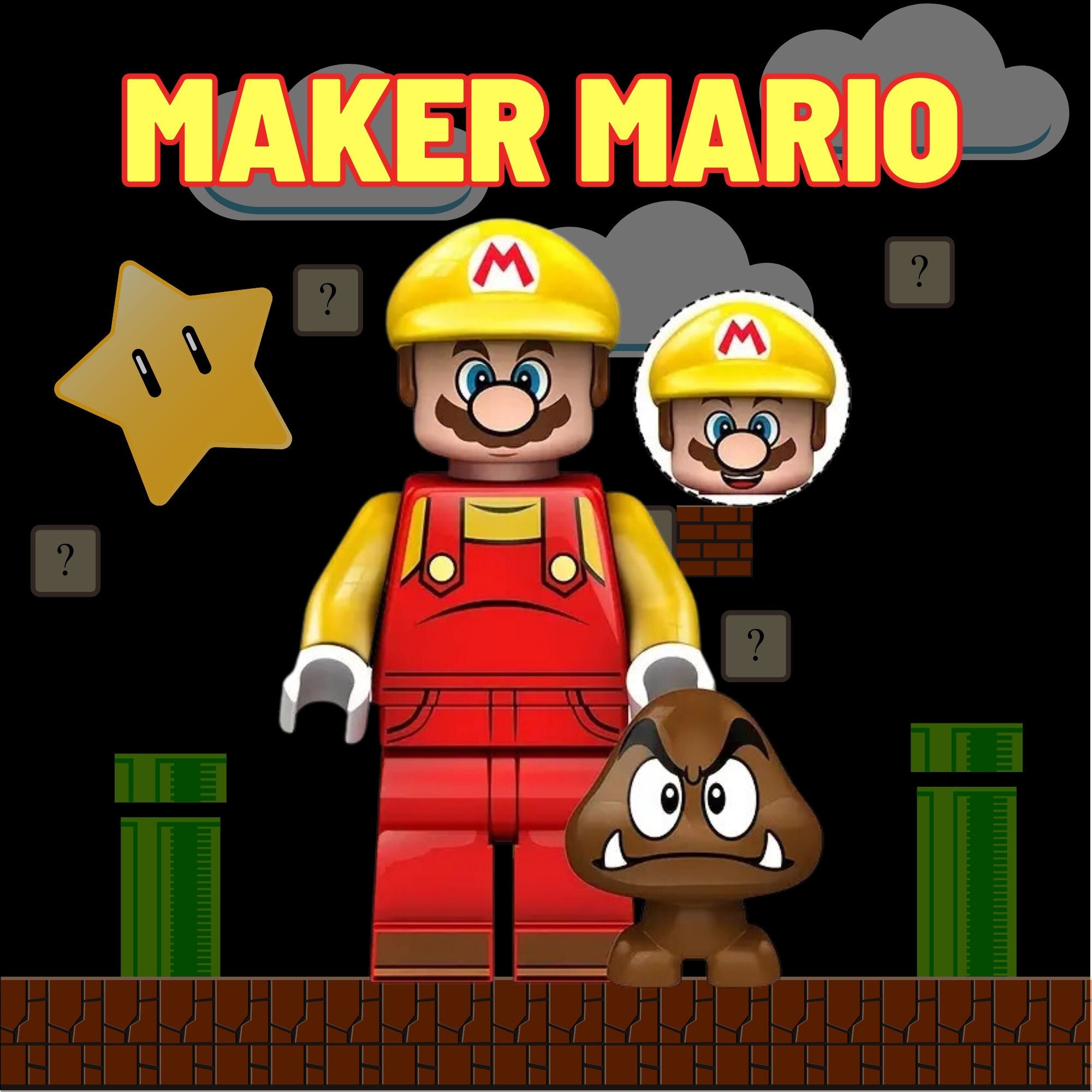 Rare Maker Mario Brick Figure - Etsy