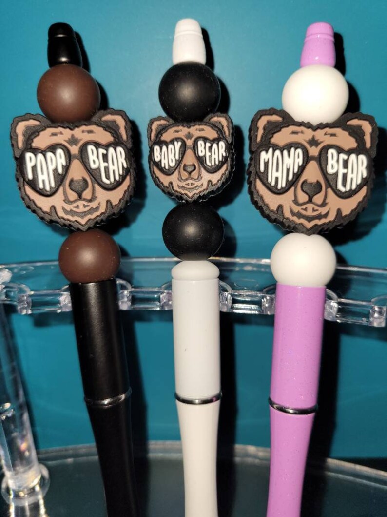 Bear Family of Pens. Set of 3 Bear Pens - Etsy