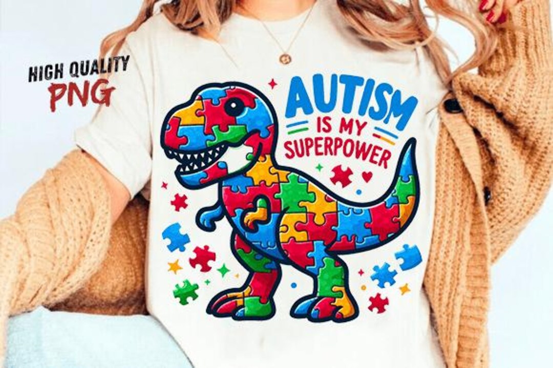 Autism Dinosaur T Rex PNG, Autism PNG - Etsy