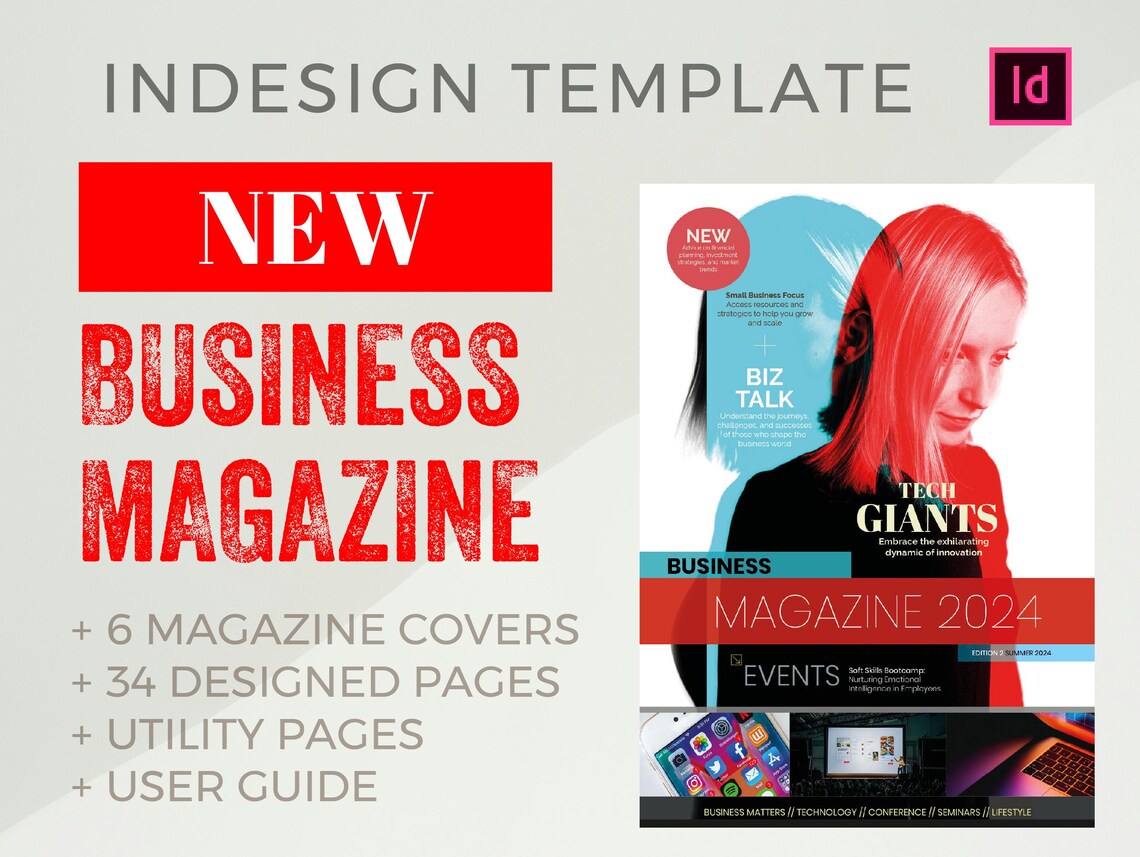 Business Magazine | Covers | Indesign | PDF | Indesign - Etsy