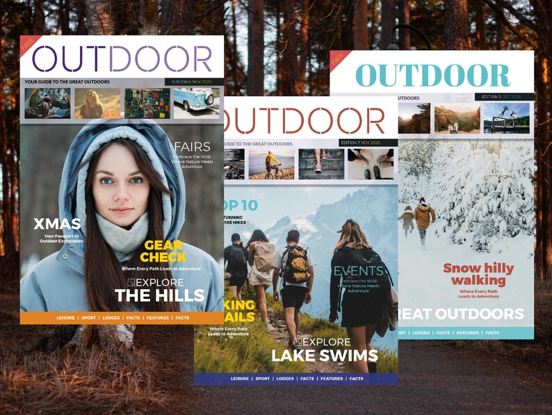 Tourism, Advertising, Lifestyle, Outdoor, Well-being Templates: A4, A5 ...