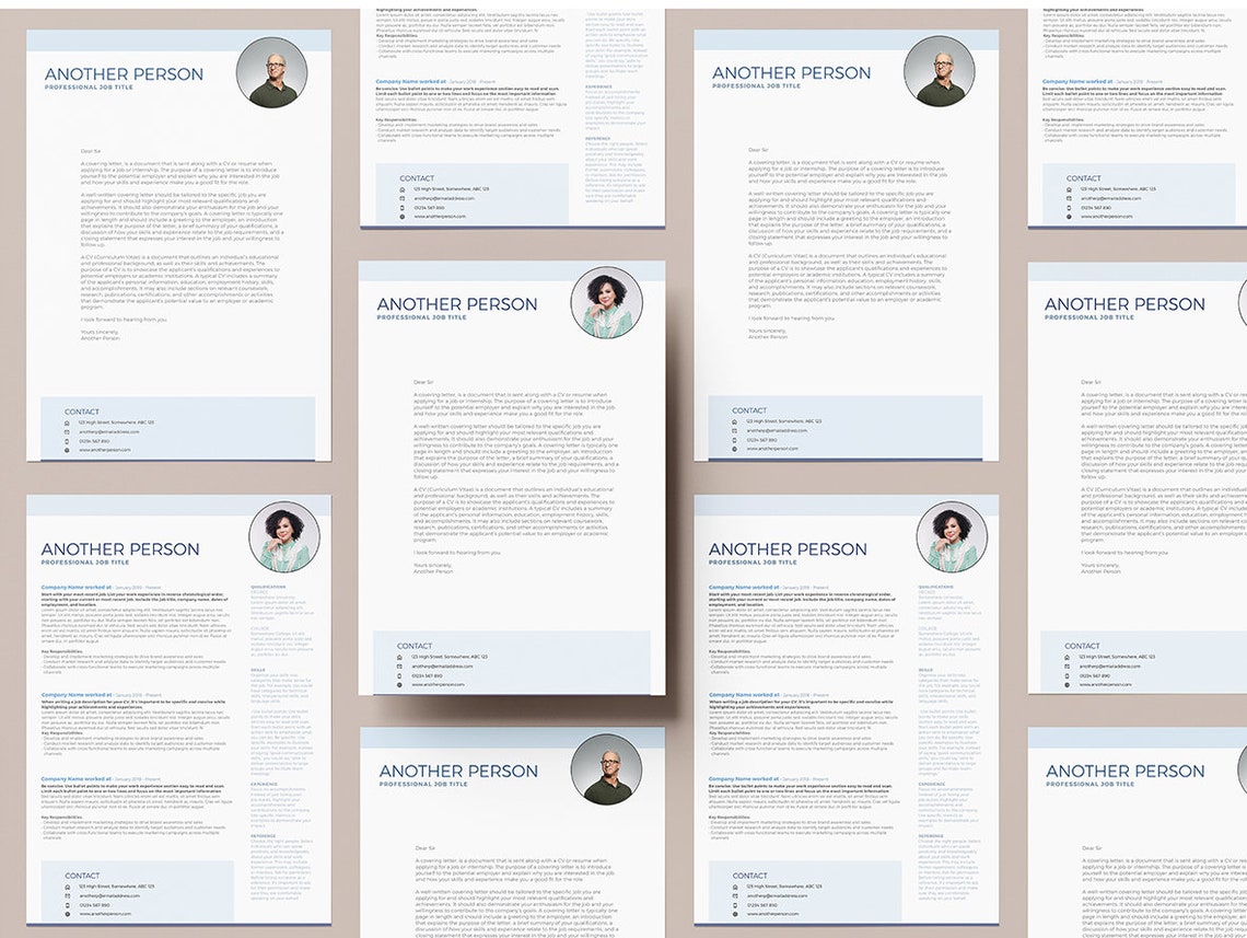 CV Template, Easy to Amend: Word, Indesign, Pages and PDF - Etsy
