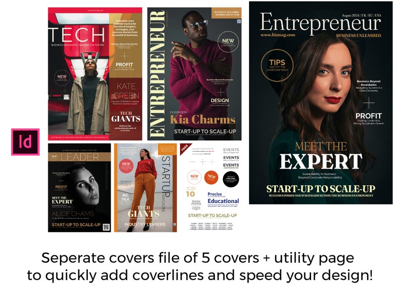 Business Magazine | Covers | Indesign | PDF | Indesign - Etsy